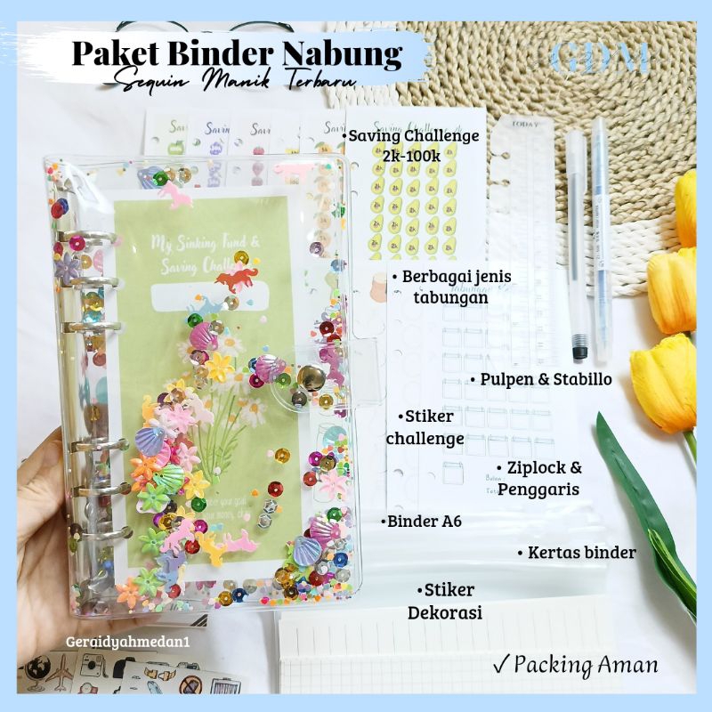 Jual Paket Binder Nabung Sequin Manik Lengkap Terbaru 10 Ziplock ...