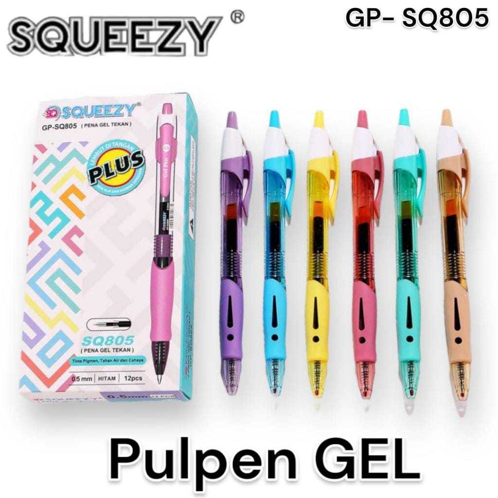 Jual Gel pen SQUEEZY GP-SQ805/Jual Pulpen Murah | Shopee Indonesia