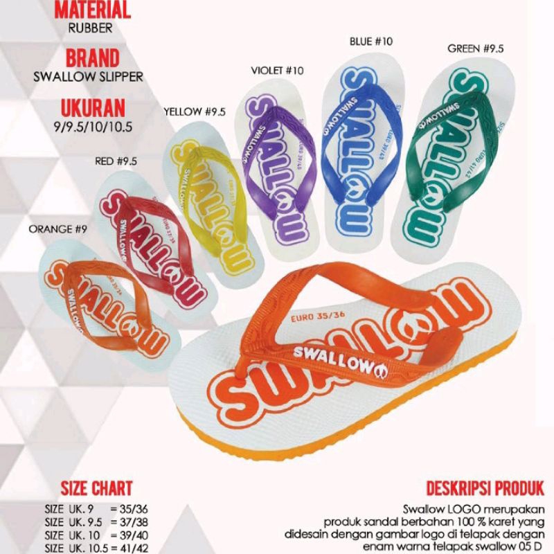 Jual sandal Grosir Swallow Logo ( 6 pasang ) ( tidak jual satuan ...