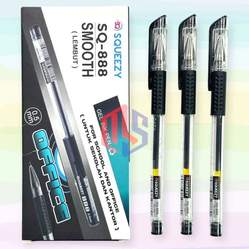 Jual Pulpen / Ballpoint / Pen Gel Squeezy SQ 888 (12 Pcs) | Shopee ...