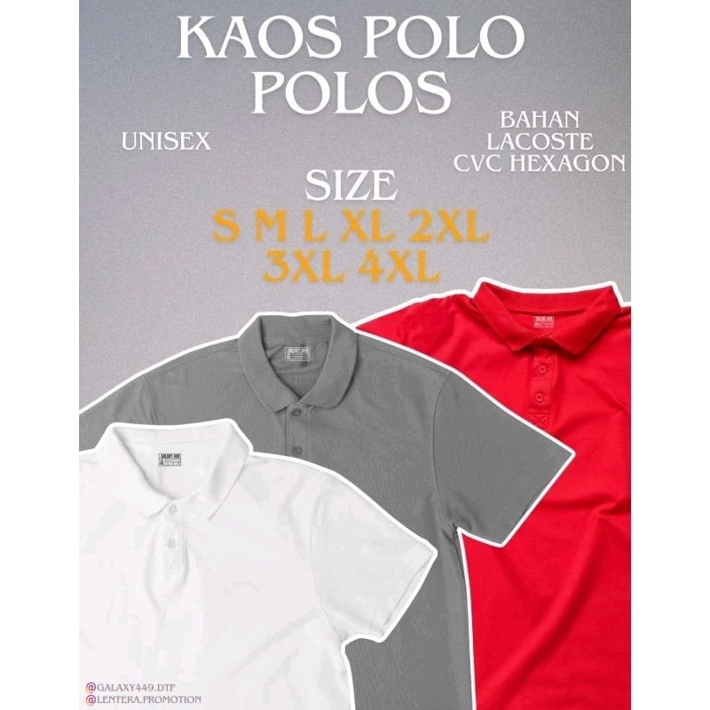 Jual [Galaxy 449] Kaos Polo Kerah Premium | CVC Lacoste | S - XXXXL | Shopee Indonesia