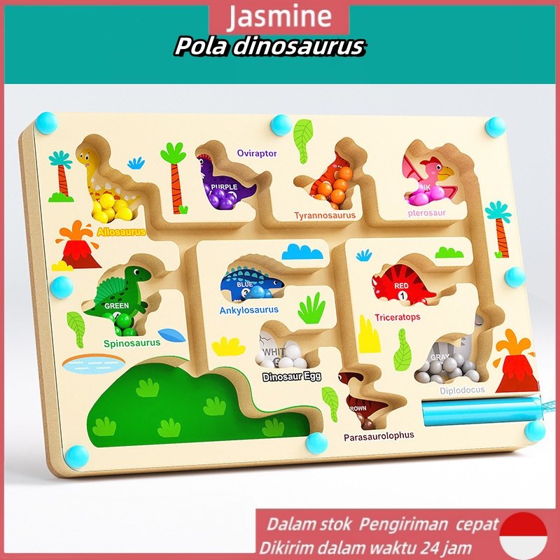 Jual Mainan Edukasi Sorting Warna Magnet Kayu / klasifikasi Warna Maze ...