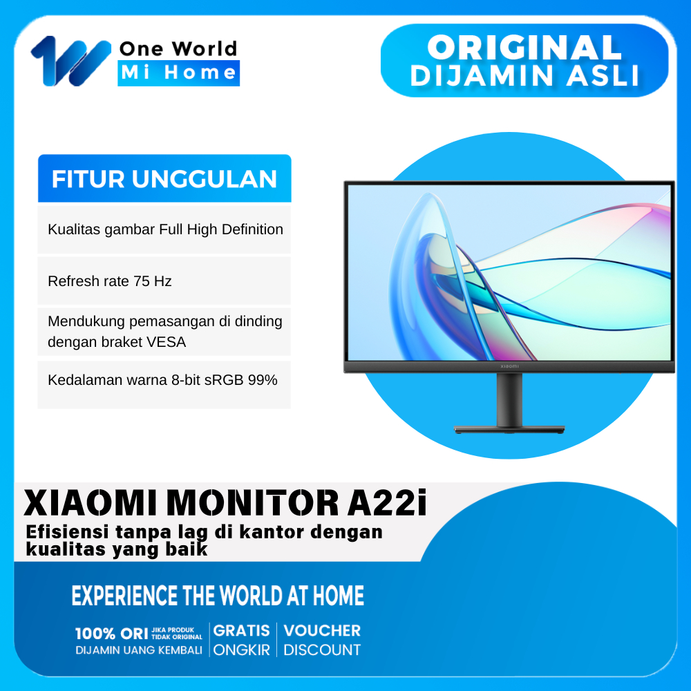 Jual Xiaomi Monitor A22i 75Hz Full HD 1080P | Shopee Indonesia