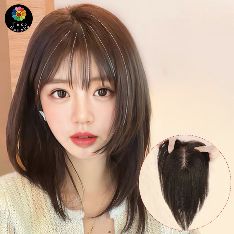 Jual Wig Tipis Bob Poni Depan Toupee Hair Topper Hair Clip Wig Wanita ...
