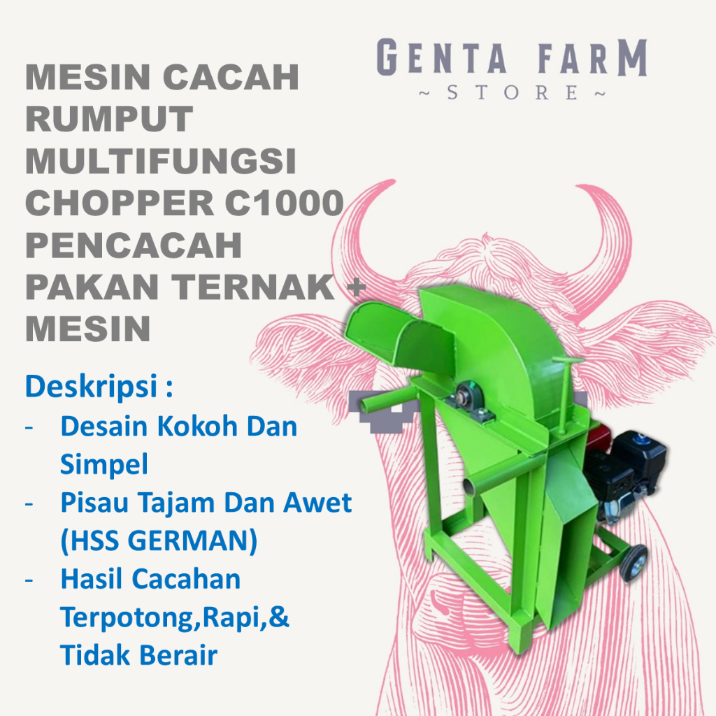 Jual Mesin Cacah Rumput Multifungsi Chopper C1000 Pencacah Pakan Ternak ...