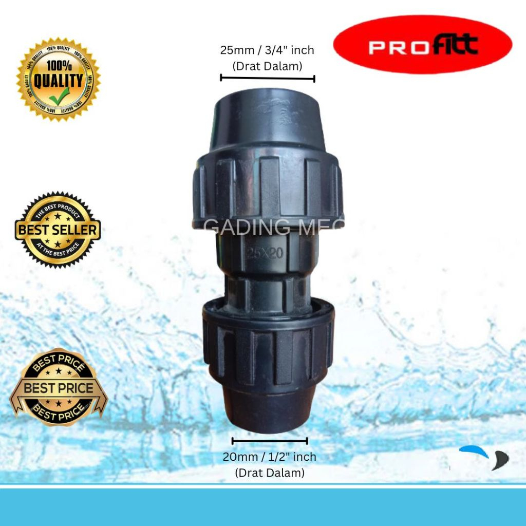 Jual Compression Red Coupling Fitting HDPE 25x20mm | Shopee Indonesia