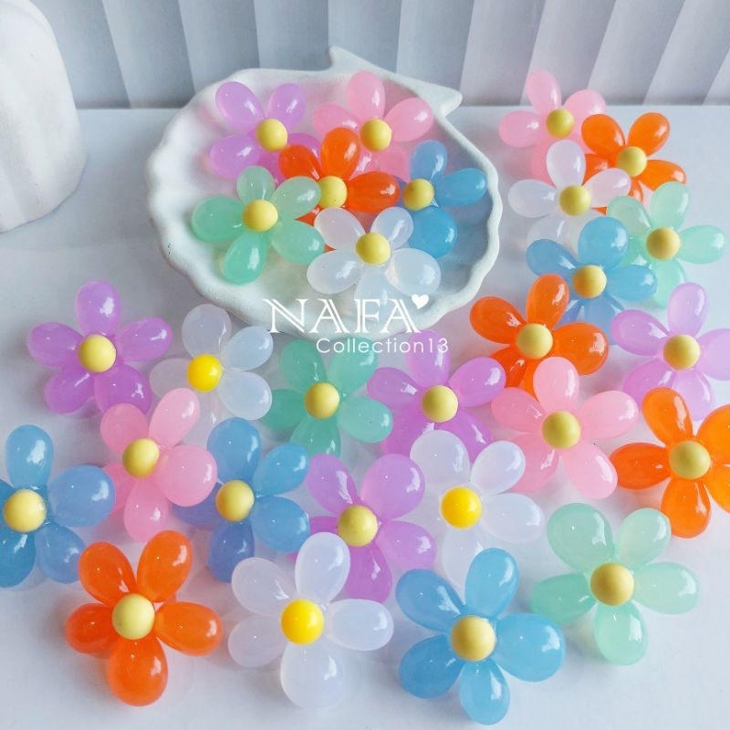 Jual (5pcs) Mote jelly bunga daisy jumbo | Shopee Indonesia