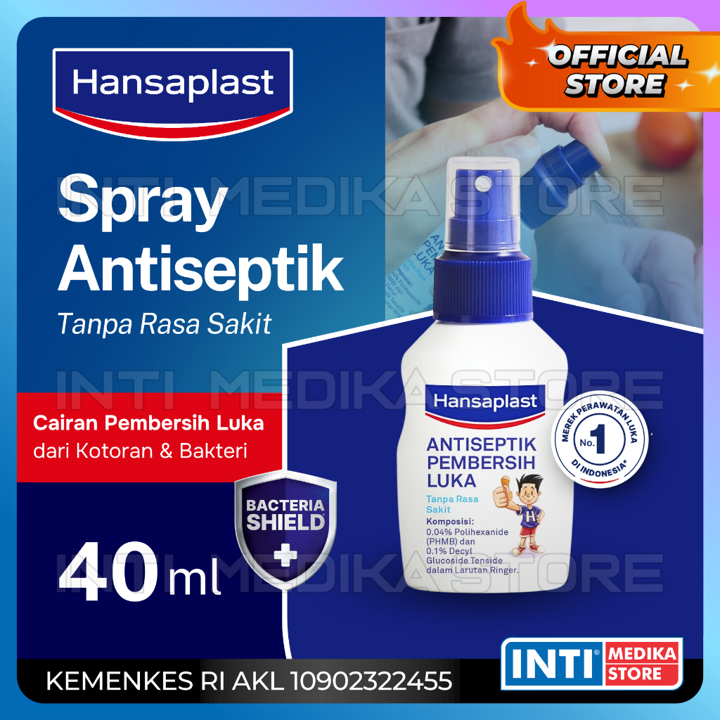 Jual HANSAPLAST - Spray Antiseptik 40ml Pembersih Luka Cegah Infeksi ...