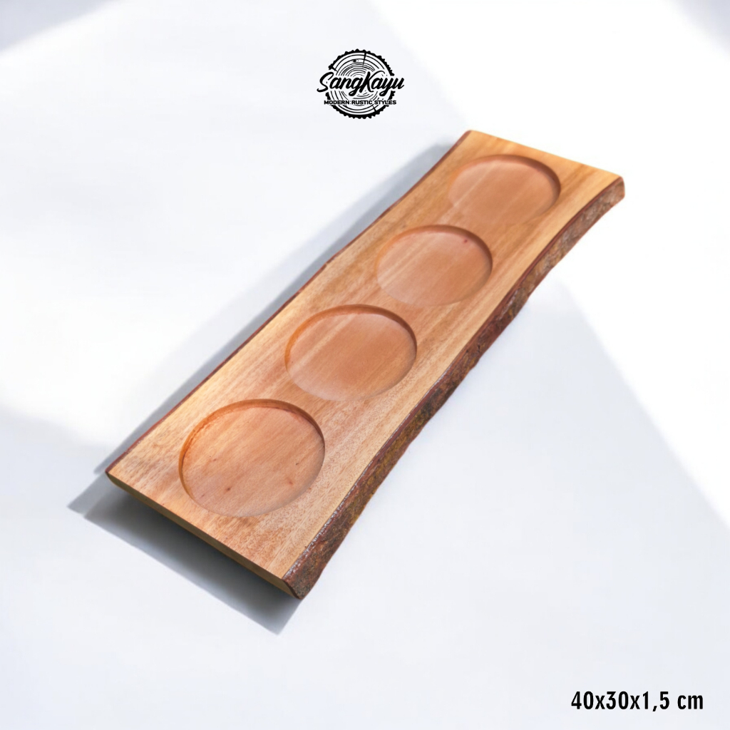 Jual SangKayu Tatakan Kayu Nampan Kayu Tray Wooden 4 Cups Coffee ...