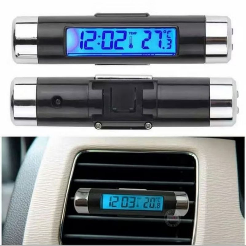 Jual Jam Digital Dashboard Mobil Mini Ada Thermometer Suhu Jam Mobil ...