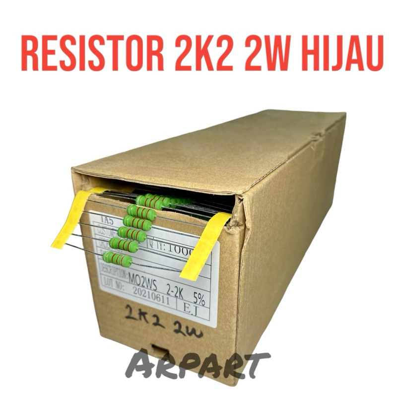 Jual resistor 2k2 2w hijau bodi kecil | Shopee Indonesia