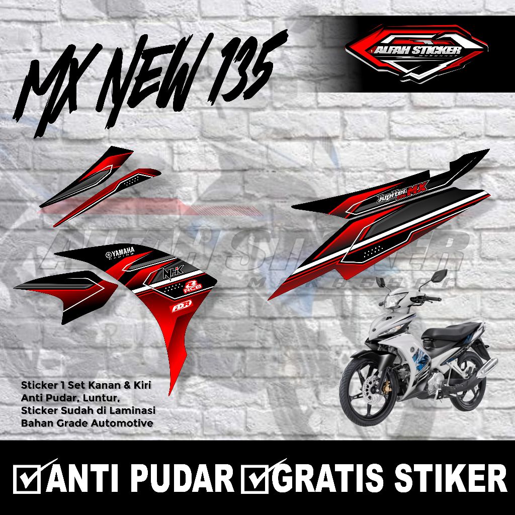 Jual MXN - Striping Jupiter Mx 135 Striping Mx New stiker motor motif yamaha racing sticker ...