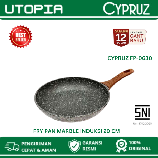 Jual Cypruz Fry Pan Marble Induksi Wajan Penggorengan Anti Lengket 20 CM | Shopee Indonesia