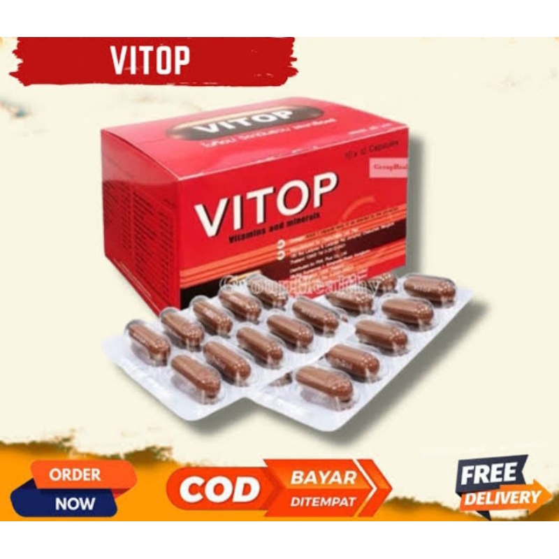 Jual Vitop 1/Strip/10 Kapsul Vitamins And Minerals Ayam | Shopee Indonesia