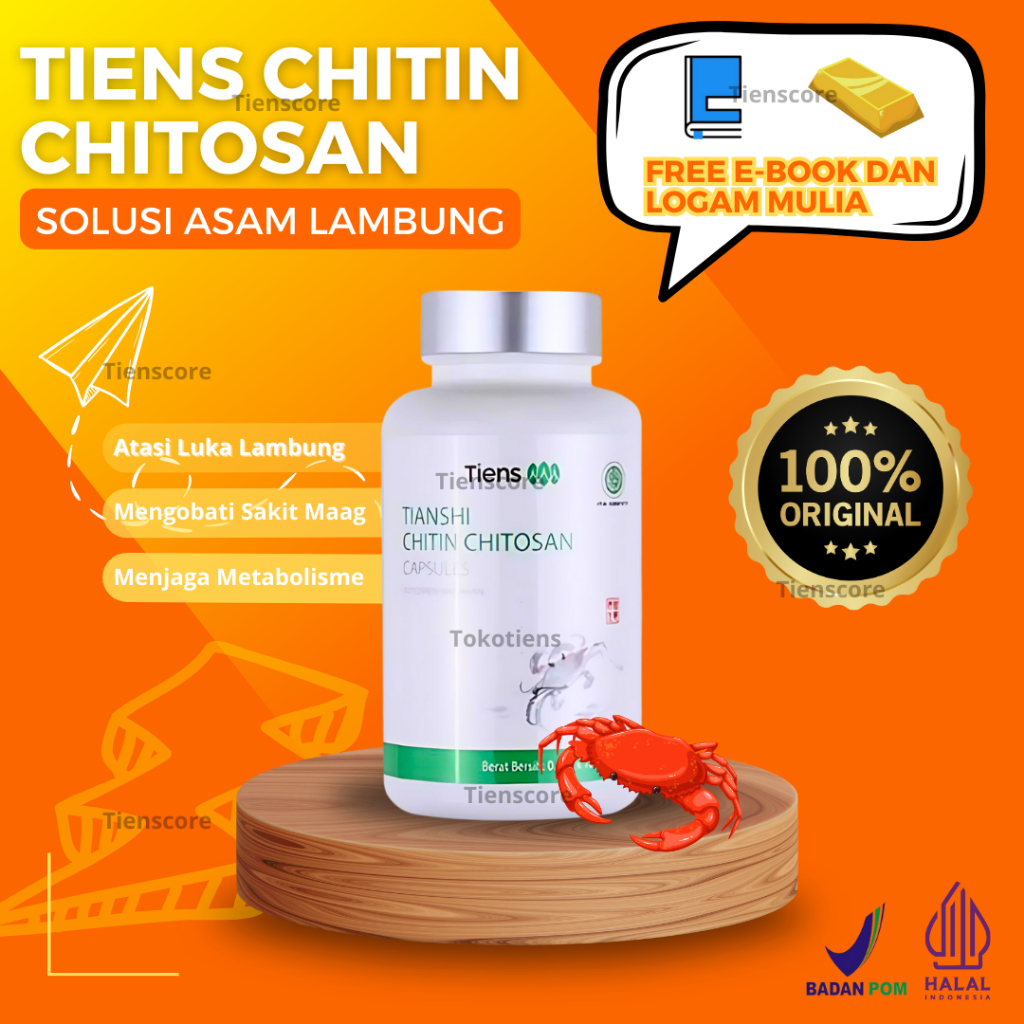 Jual Chitin Chitosan Tiens 100 Kapsul Original Pelangsing Badan & Obat ...