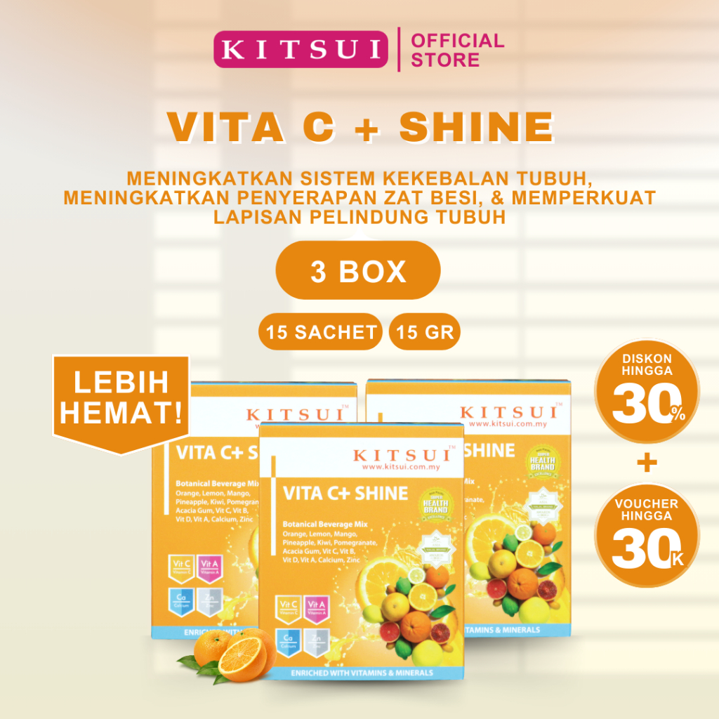 Jual Bundle Isi 3 - KITSUI Vitamin C + Shine ( Kitsui Vita C ) | Shopee ...