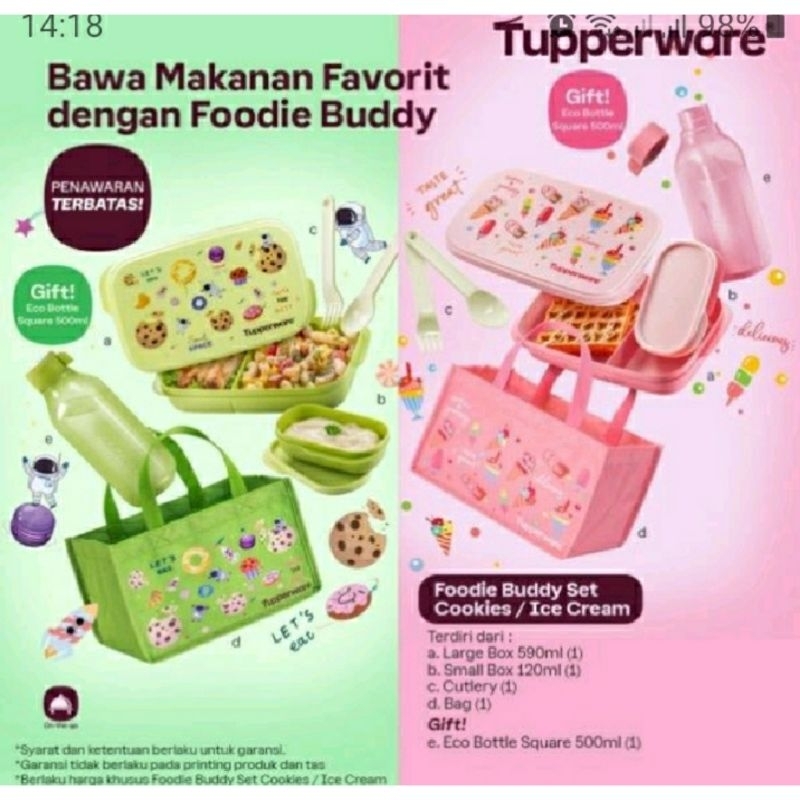 Jual Tupperware Ice Cream / Cookies Foodie Buddy bekal makan minum ...