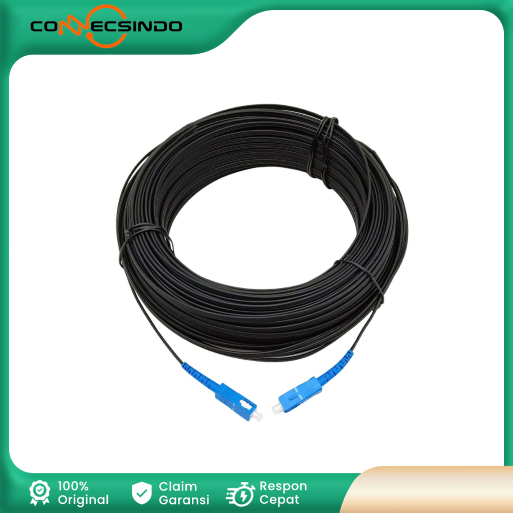 Jual Kabel Fiber Optik Drop Core Konektor FC 100 Meter | Shopee Indonesia