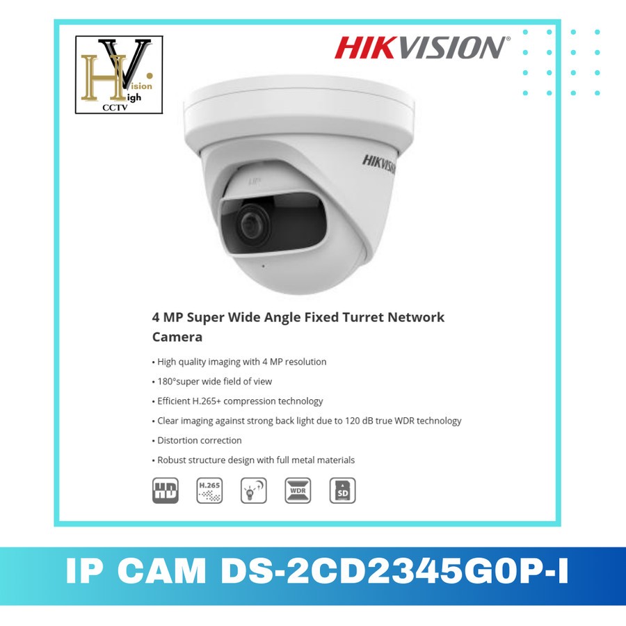 Jual IP CAMERA HIKVISION DS-2CD2345G0P-I 4MP Super Wide Angle Fixed Turret | Shopee Indonesia