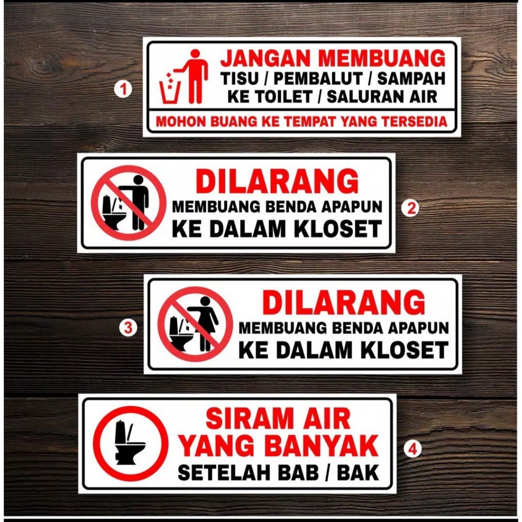 Jual stiker DILARANG KLOSET / TOILET 7,5x23cm. sign Rambu k3 | Shopee ...