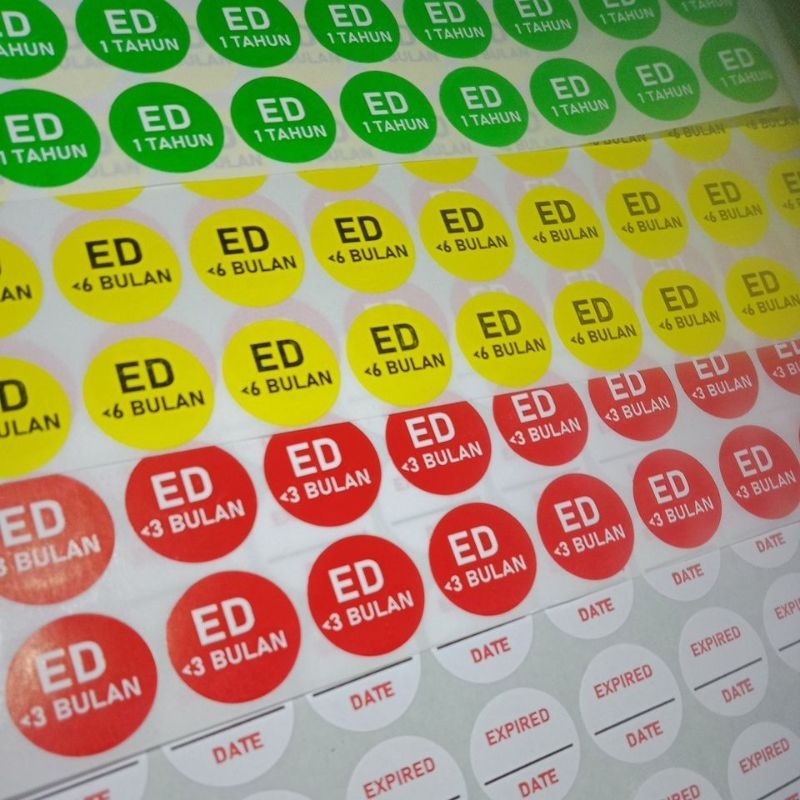 Jual Stiker Expired Date Stiker EXpired Date Blank ukuran diameter 2cm ...