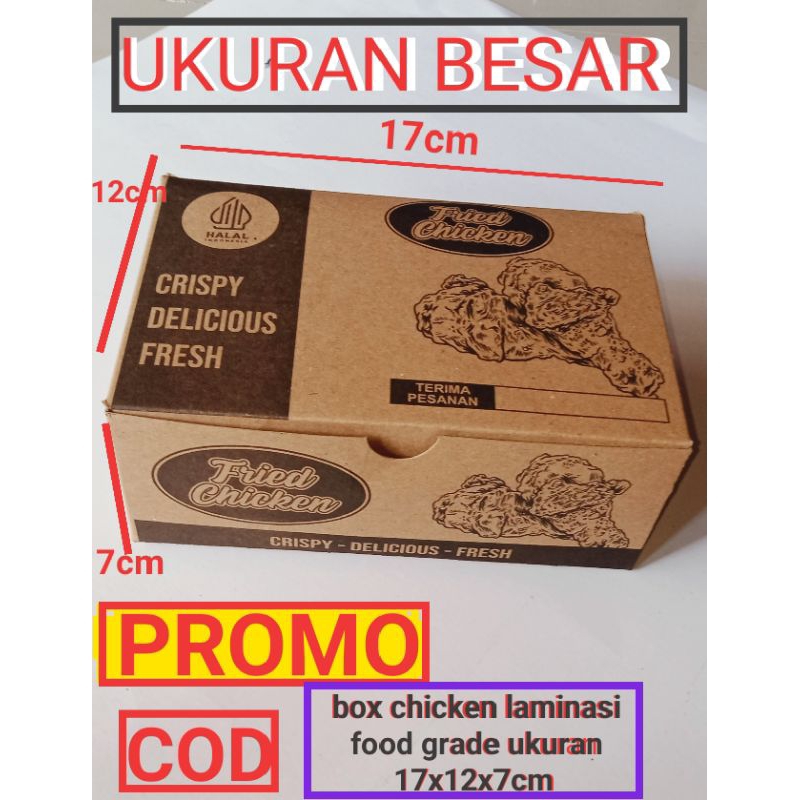 Jual dus chicken#dus ayam geprek kraft coklat laminasi(100pcs) ukuran ...