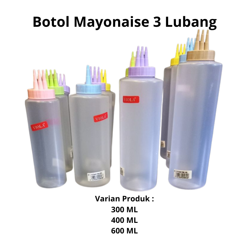 Jual VIOLA botol kecap 3 Lubang 300ml 400ml 60ml Botol mayones TESSA ...