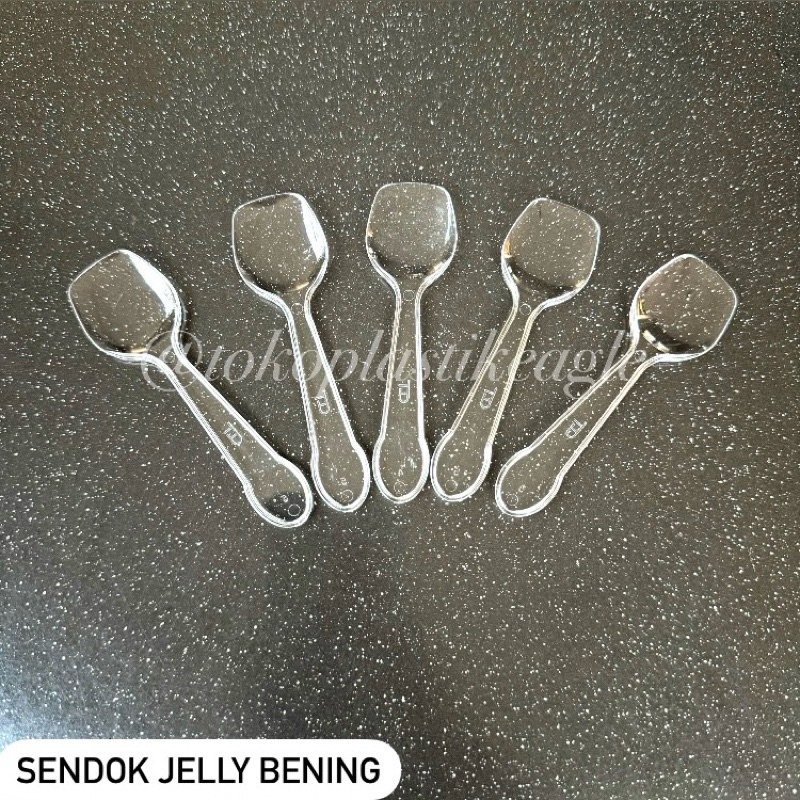 Jual [isi 100pcs] Sendok Jelly Bening “Candi”/ Sendok Ice Cream Bening ...