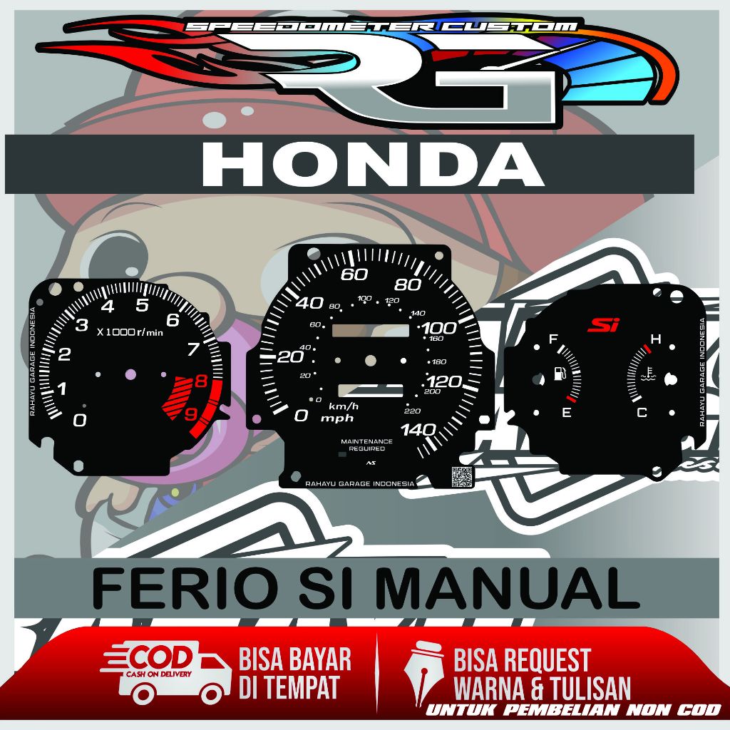 Jual PAPAN SPEEDOMETER CUSTOM HONDA CIVIC REPLIKA FERIO SIR,FERIO SI ...