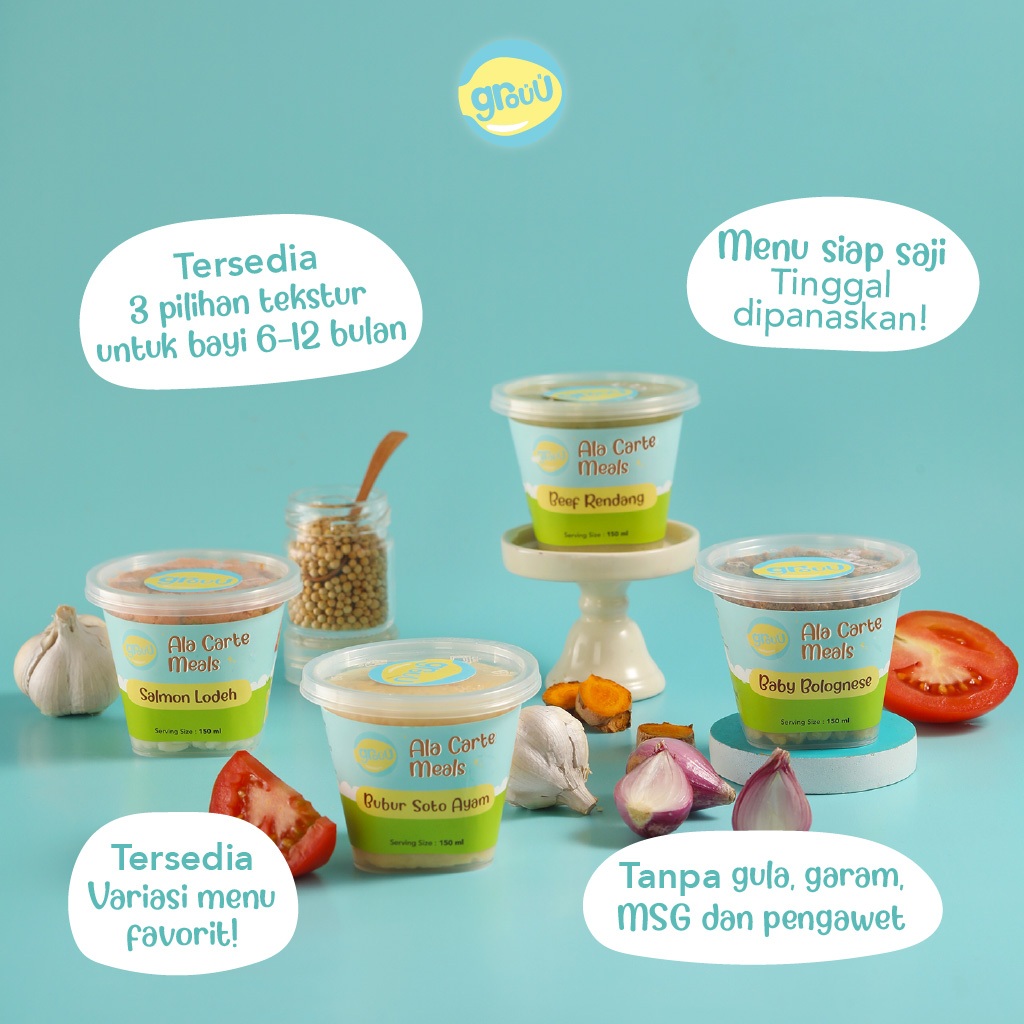 Jual Grouu - Bubur Bayi MPASI - Ala Carte Meal 8 Jar - Makanan Bayi ...