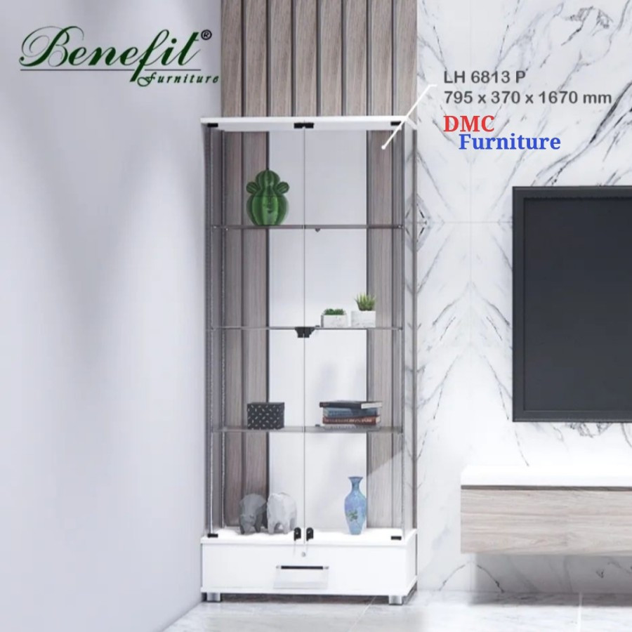 Jual Lemari Hias Rak Hias Kaca Lemari Pajangan Display Kabinet Lh 6813 ...