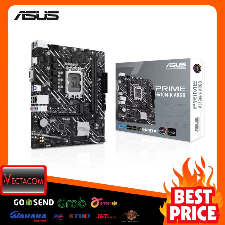 Jual Motherboard ASUS PRIME H610M-K ARGB (Intel LGA 1700, Gen 13) | Shopee Indonesia