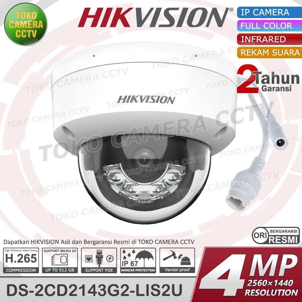 Jual IP CAMERA 4MP HIKVISION DS-2CD2143G2-LIS2U IP KAMERA POE 4MP ACUSENSE AUDIO SMART LIGHT ...