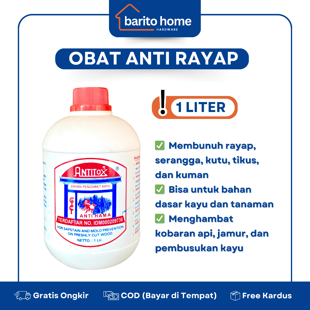 Jual ANTITOX Cairan Bahan Pelapis Pengawet Kayu 1 Liter / Cairan Obat ...