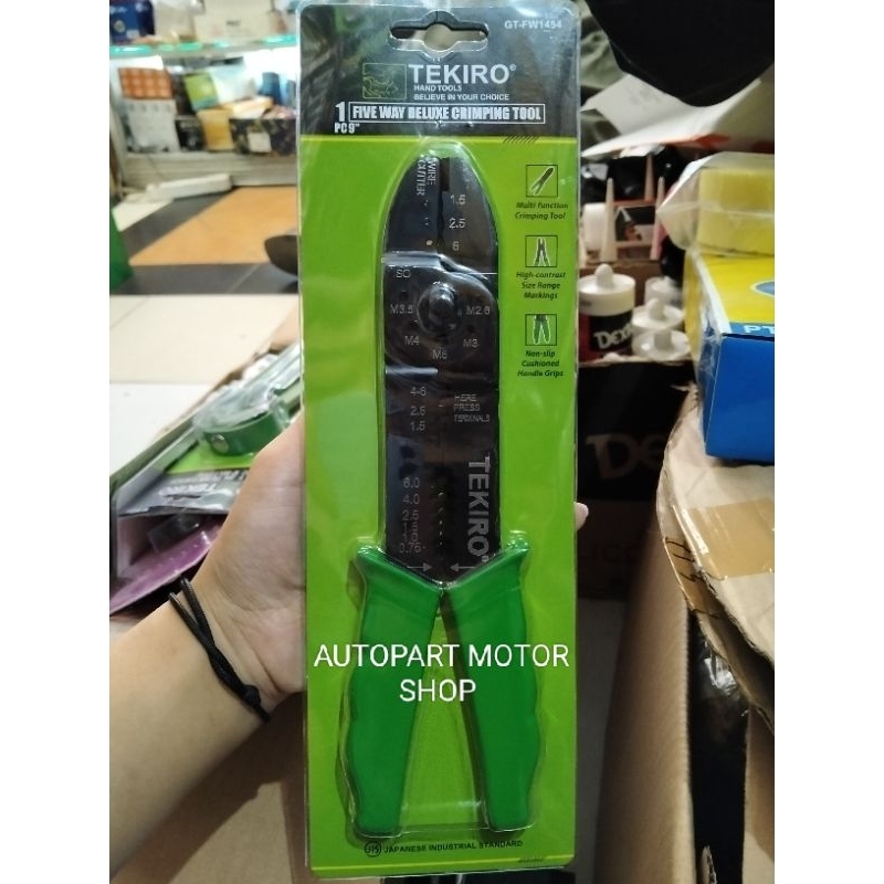 Jual TANG KRIMPI TEKIRO TANG SKUN FIVE WAY DELUXE CRIMPING TOOLS 9INCH ...