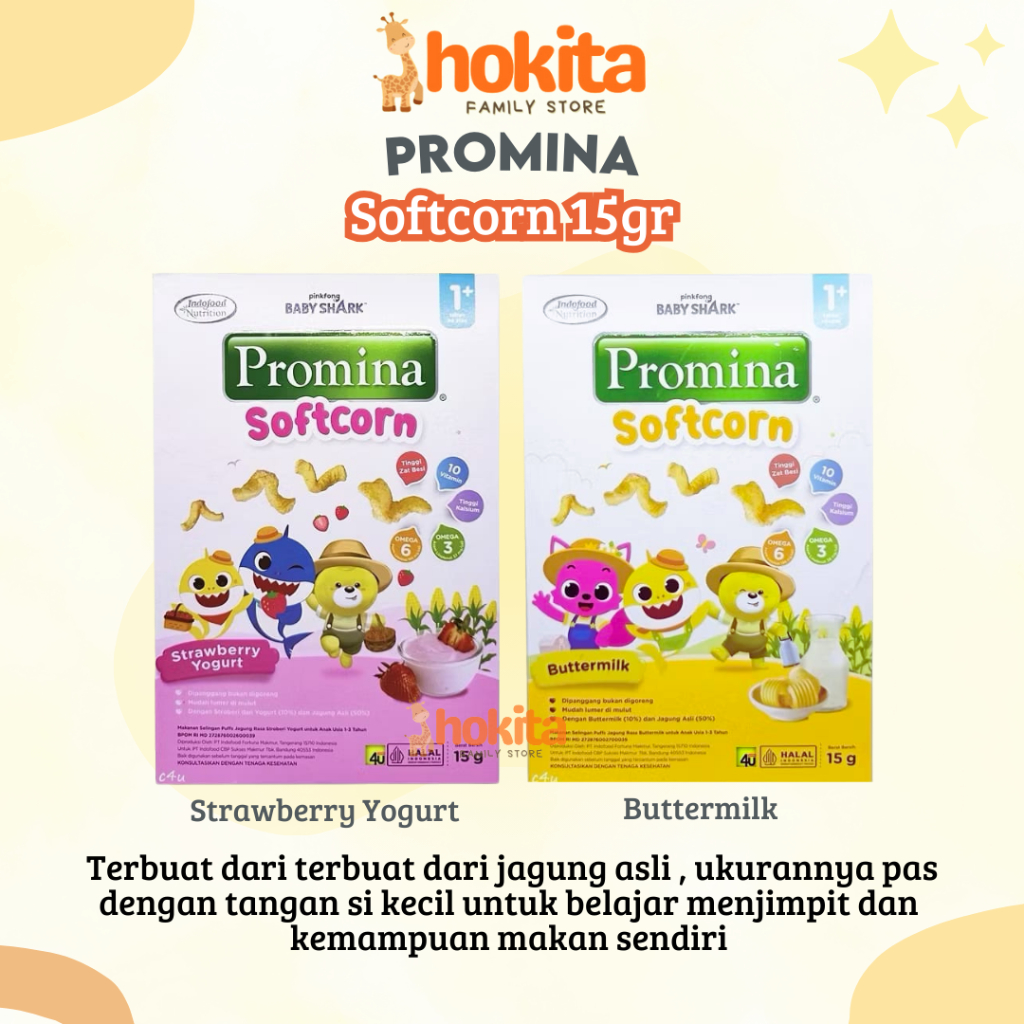 Jual Promina soft corn Snack Cemilan Anak 1+ Rasa strawberry yogurt ...