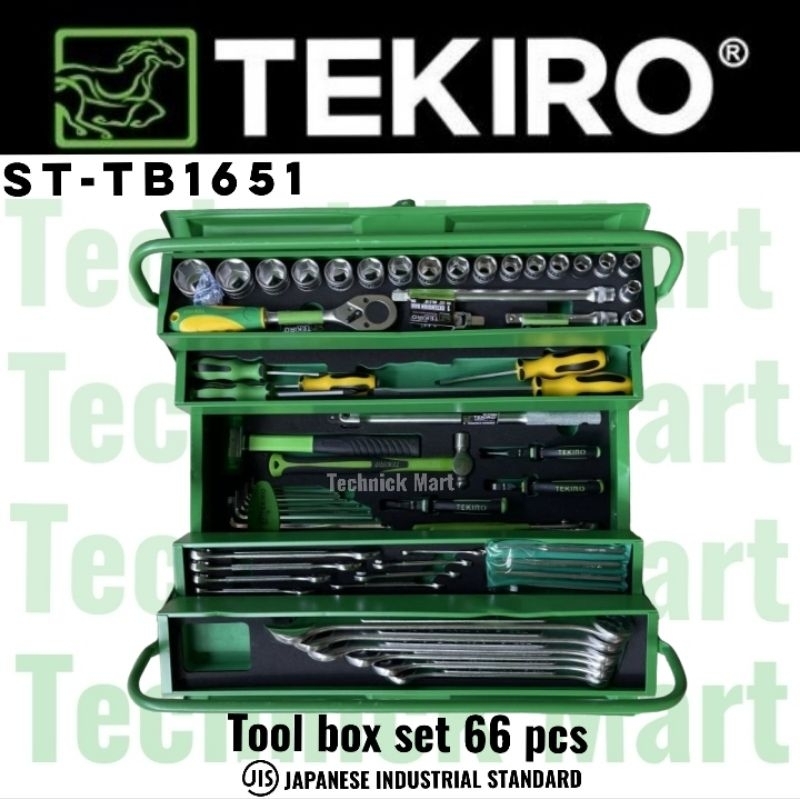 Jual TEKIRO ST-TB1651 tool box set 66 pcs perkakas mekanik / montir bengkel | Shopee Indonesia