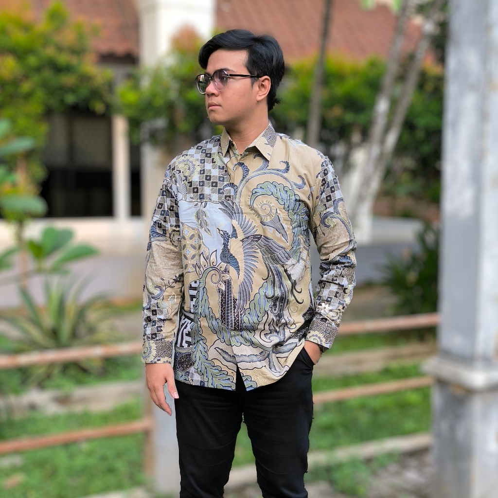 Jual Batik Pria Lengan Panjang Premium Kemuning Mas Motif Daun ...