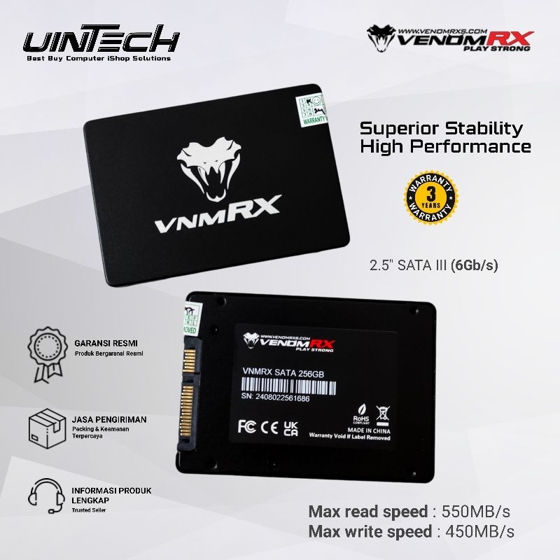 Jual SSD VenomRX 256GB Sata 3 VenomRX Super Sata III 2,5inch Speed ...