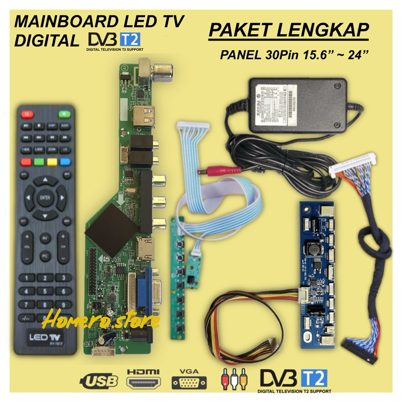 Jual Mainboard TV Digital DVBT2 Universal untuk PANEL LED 15.6" - 24 ...