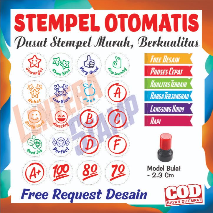 Jual Stempel Penilaian / Stempel Bintang /Karakter / Stempel Reward TK ...
