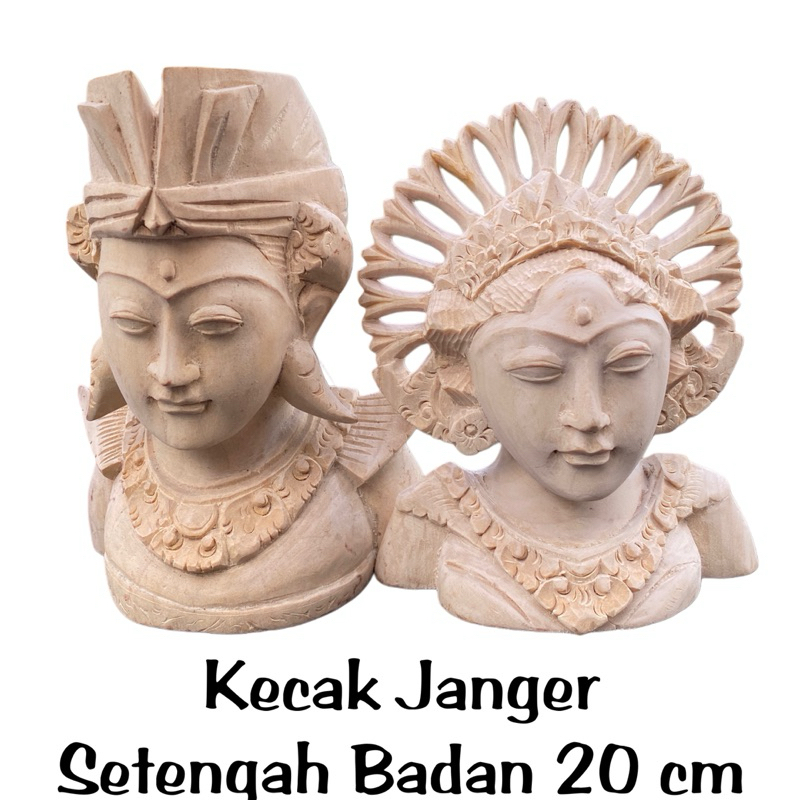 Jual Patung Kecak Janger Setengah Badan 15 cm - Patung Janger Kayu ...