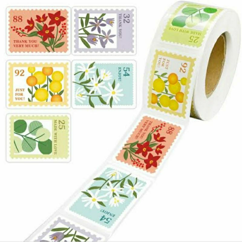 Jual 50 Pcs Sticker Label Thank You/Ucapan Terima Kasih Model Perangko ...