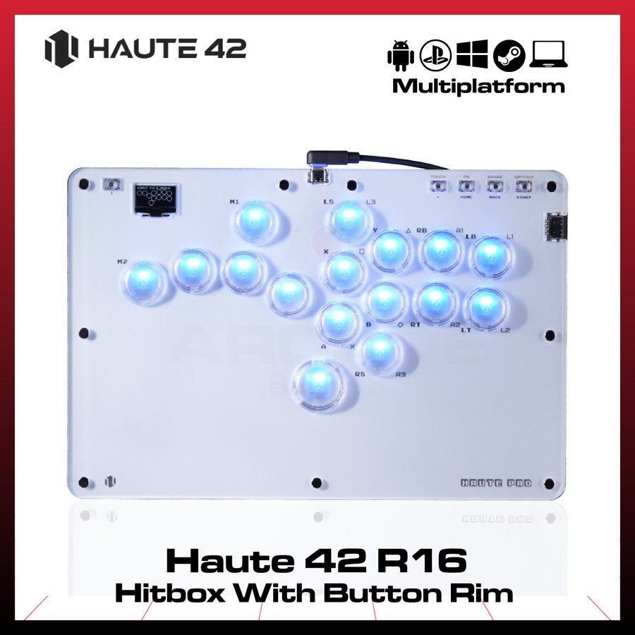Jual Haute42 R16 R Series Button Rim White Haute Pad Arcade Joystick Hitbox Controller Leverless ...