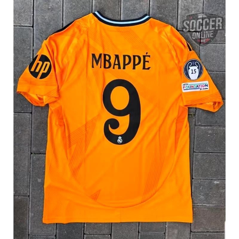 Jual Jersey MADRID Away NEW Orenss MBAPPE 9 FULL PATCH UCL 15 2025 ...
