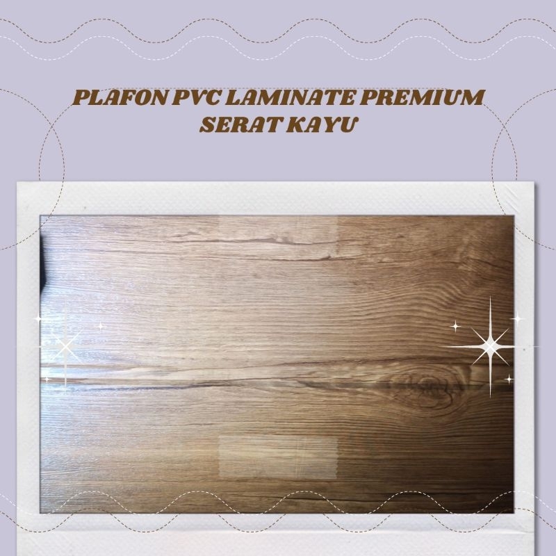 Jual PLAFON PVC LAMINATING premium serat kayu nyata ukuran 1m 20cm (8mm ...
