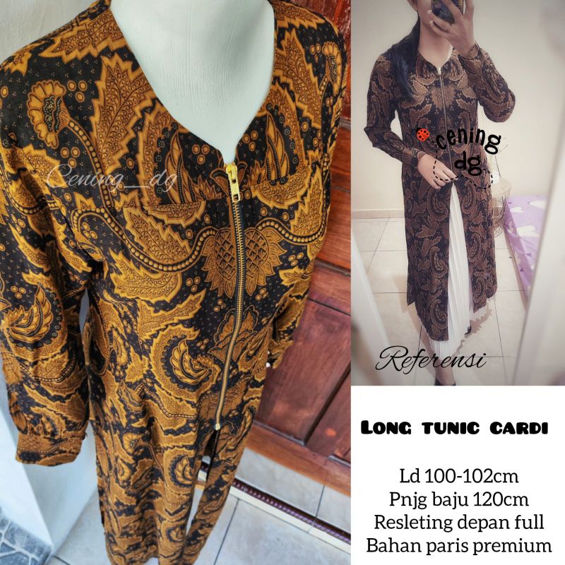 Jual cardi long tunic batik ( bahan paris ) | Shopee Indonesia