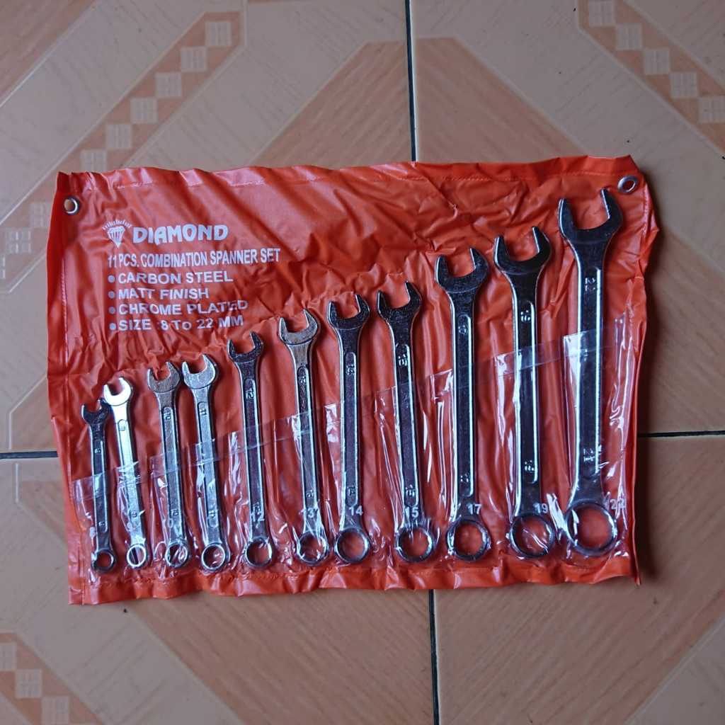 Jual Diamond Kunci Ring Pas Set 11 Pcs Ukuran 8 - 22 mm Lengkap Komplit ...