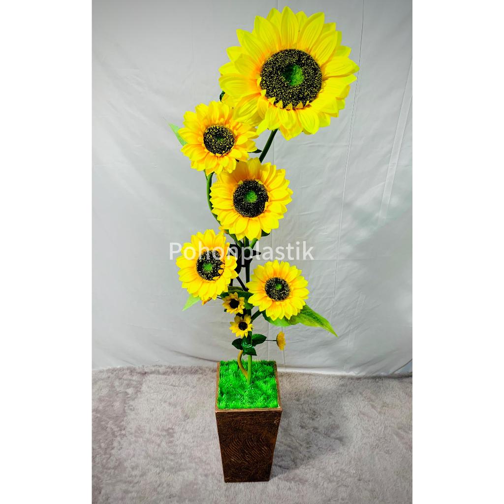 Jual Bunga matahari jumbo Artificial T 140cm / hiasan plastik palsu ...