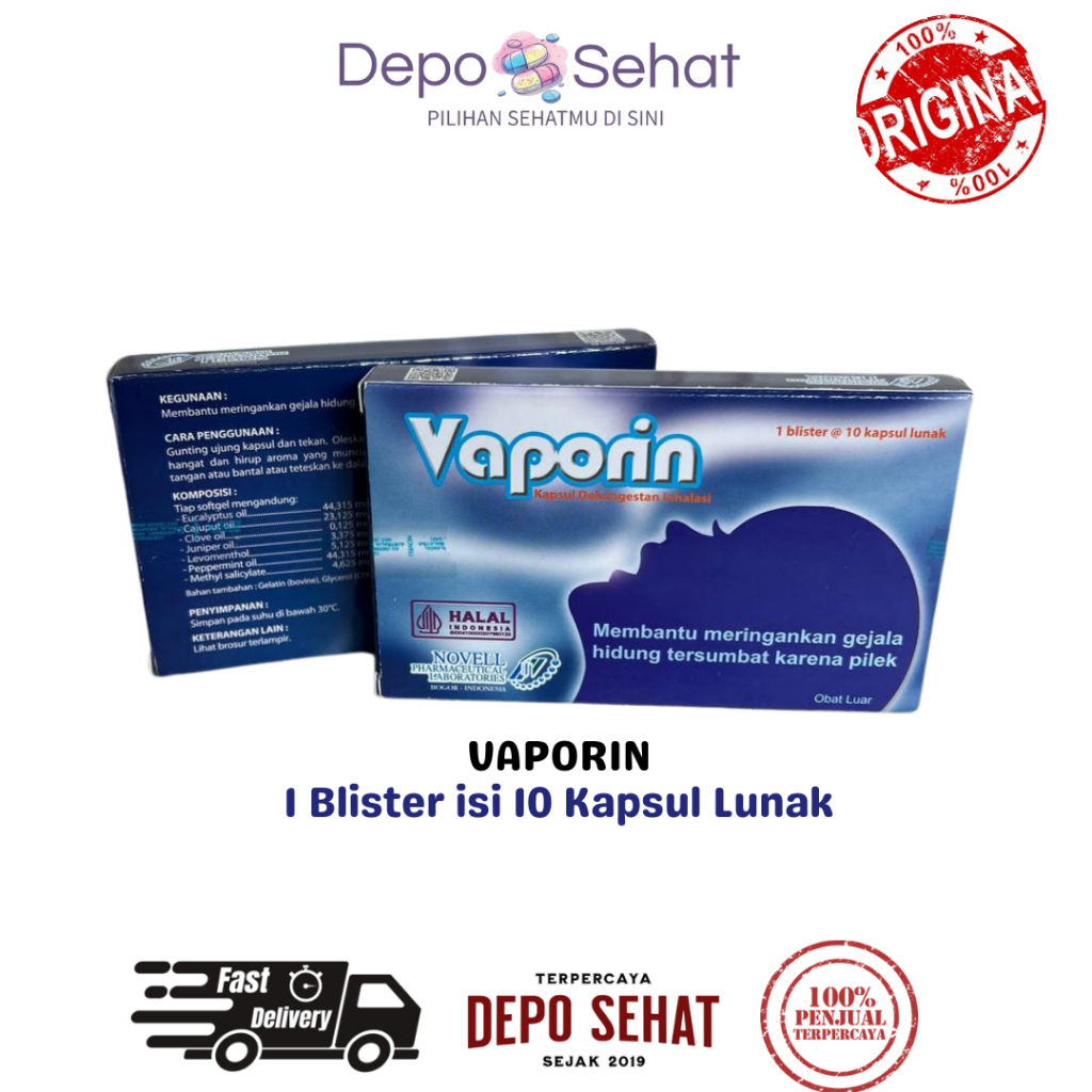 Jual VAPORIN Kapsul Decongestan Inhalasi untuk Gejala Pilek | Shopee ...